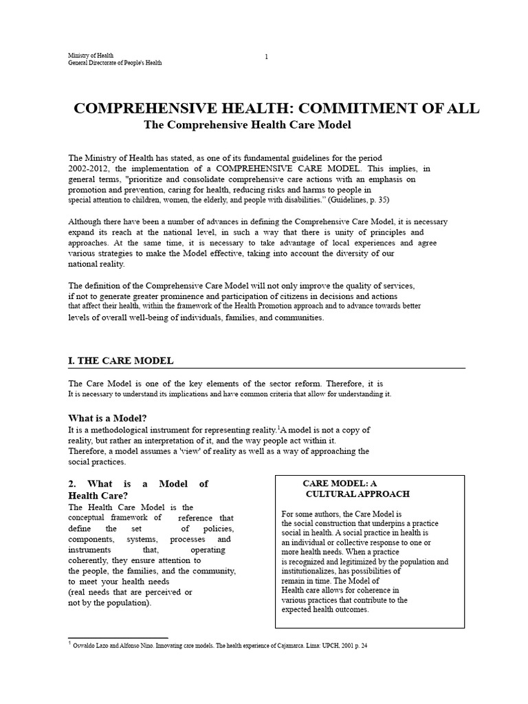 Comprehensive Health Care Model Overview | PDF | Public Health ...