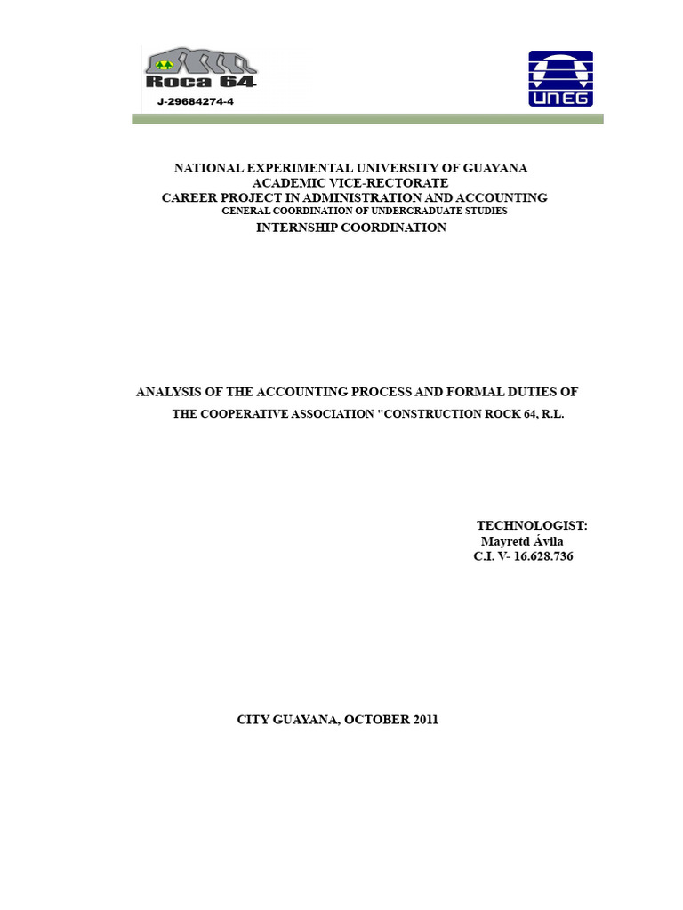 Internship Report on Accounting Practices | PDF | Debits And Credits ...