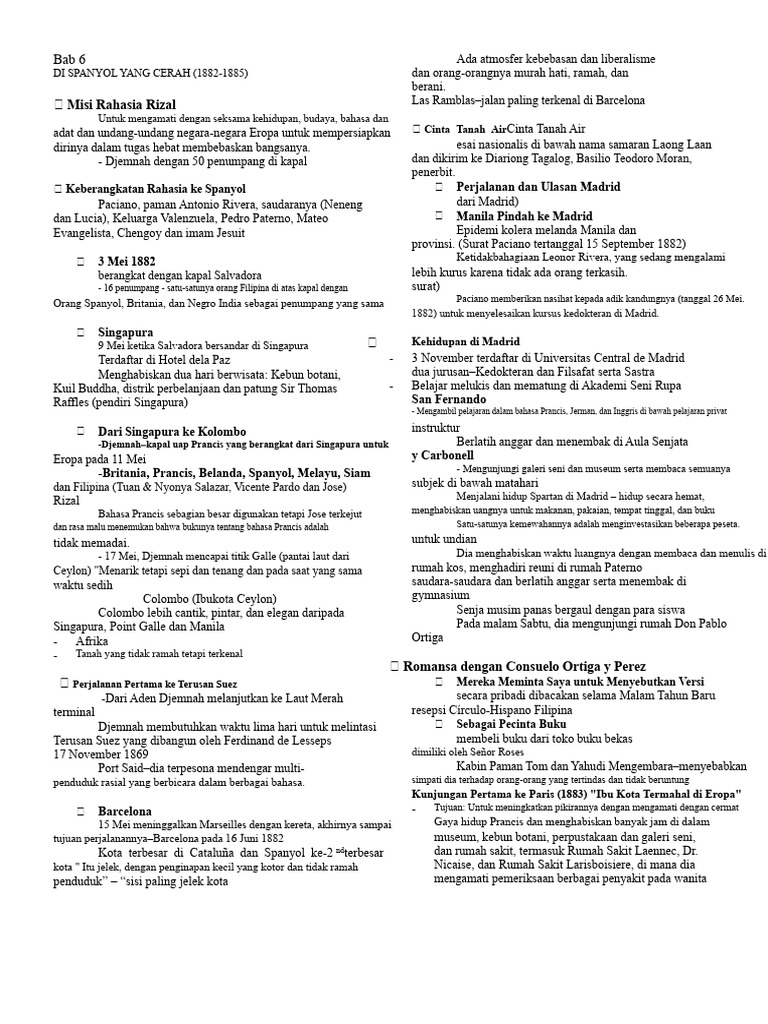 Perjalanan Rizal di Eropa (1882-1887) | PDF