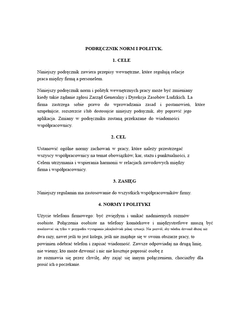 Podręcznik Norm I Polityk | PDF