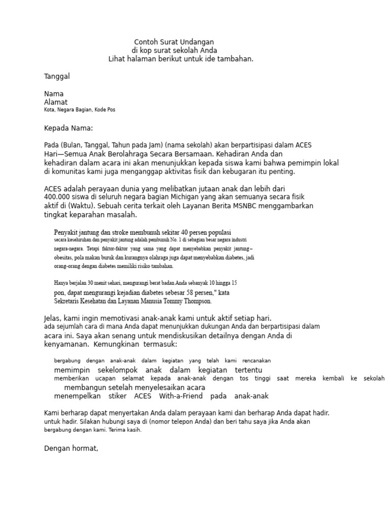 Surat Undangan Contoh | PDF