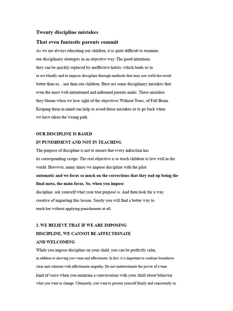 20 Common Parenting Discipline Mistakes | PDF | Disciplines | Empathy