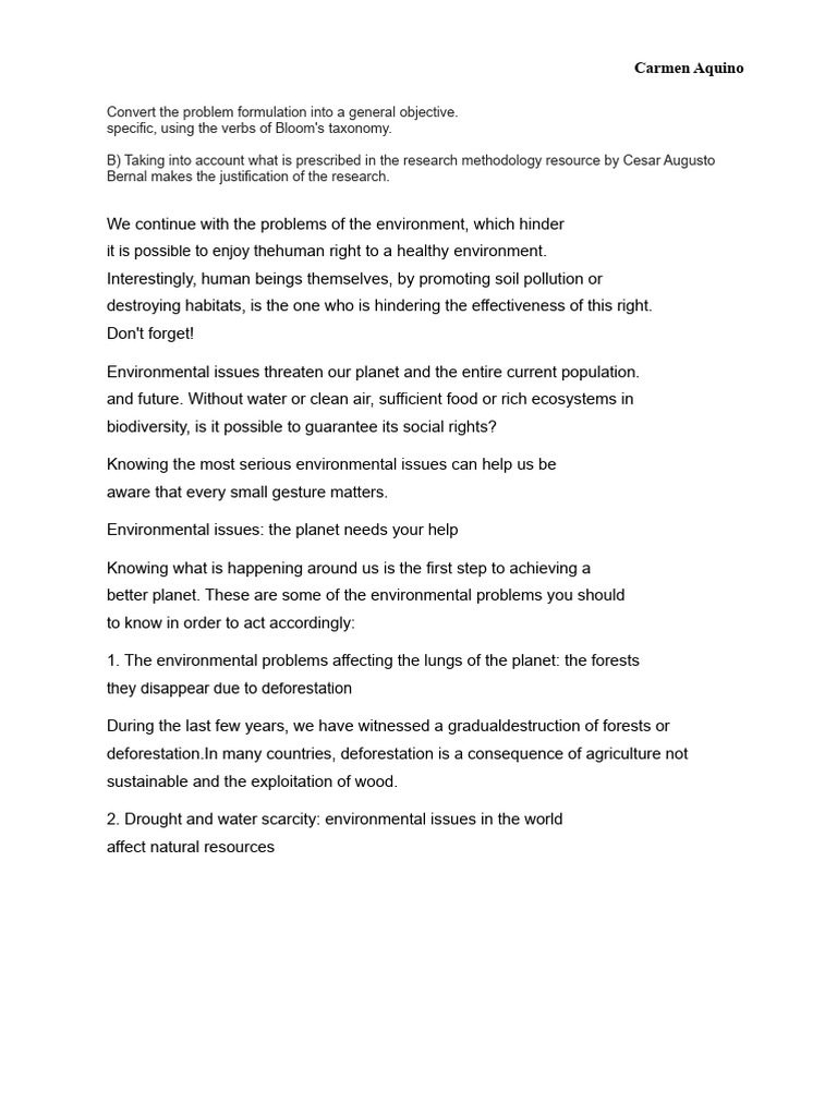 Unit 3. Activity 2. Deliverable. General Objective and Justification. | PDF