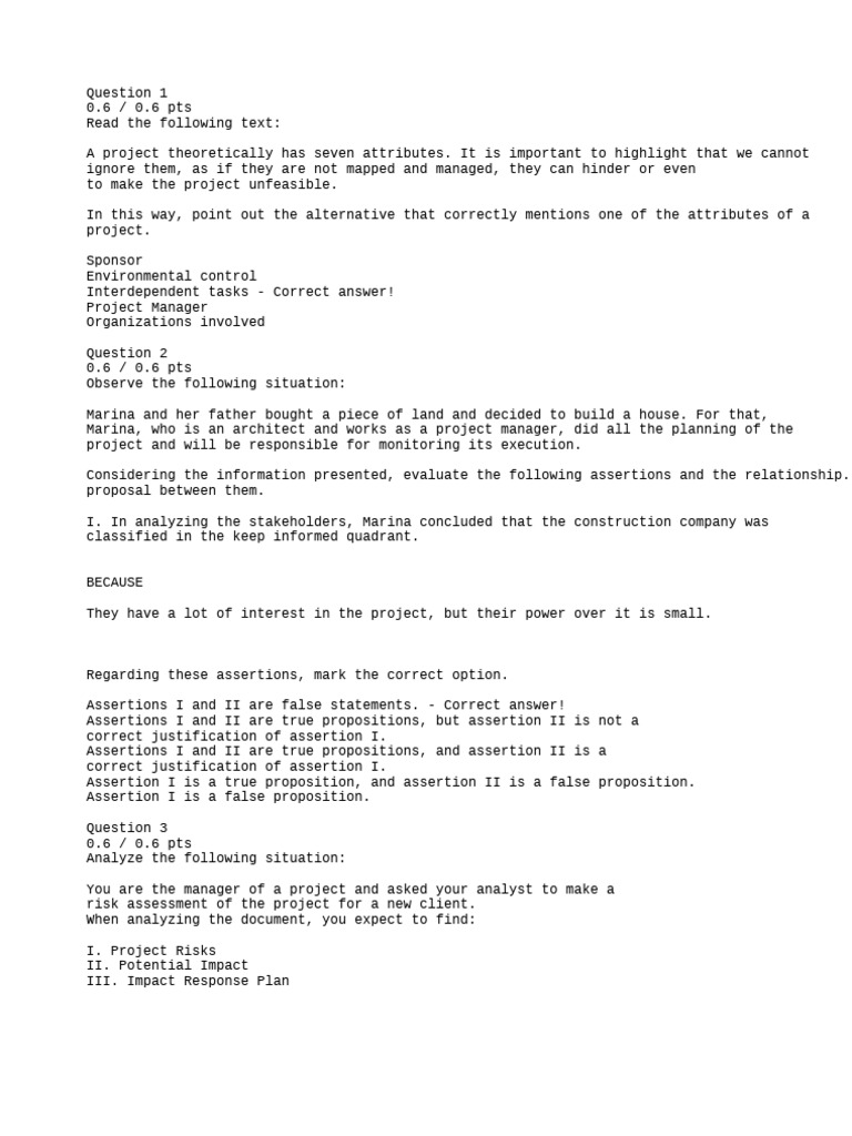 Project Management Exam AO2 FAM | PDF | Project Management | Knowledge