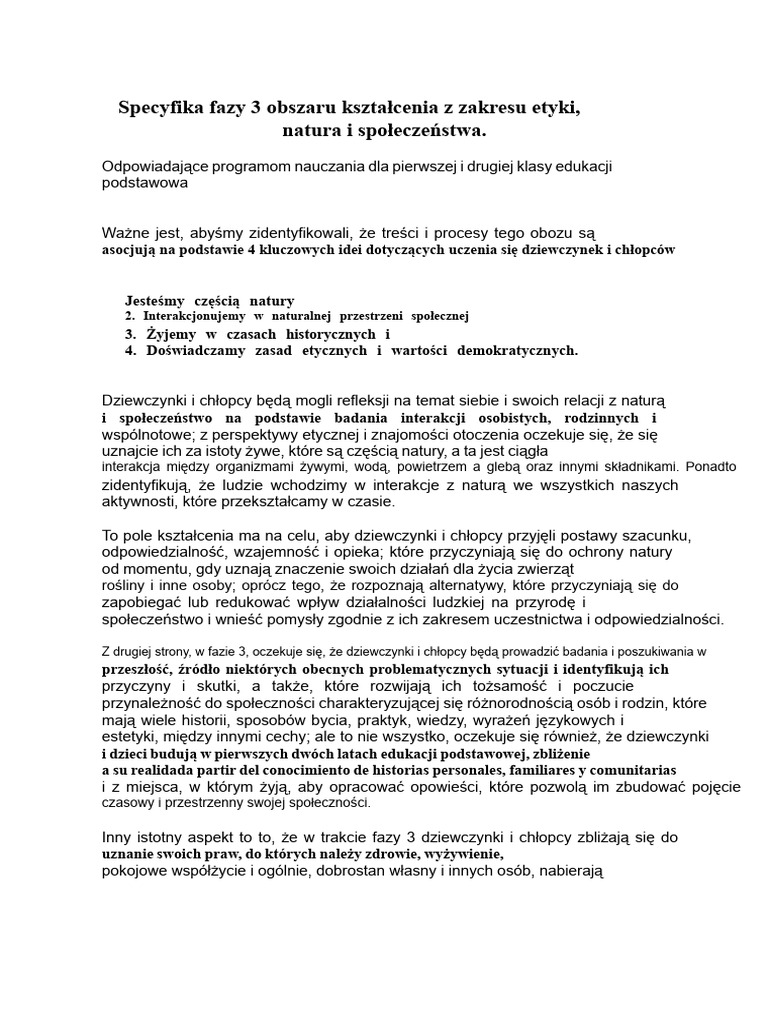 FAZA 3 Pole Formacyjne Etyka, Natura I Społeczeństwa PDF | PDF