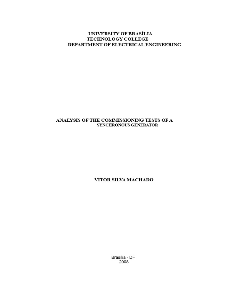 Synchronous Generator Commissioning Tests | PDF | Electric Generator ...