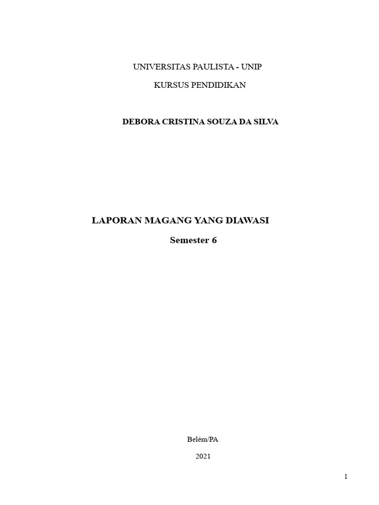 Model Laporan Pendidikan - Unip-1-1 | PDF