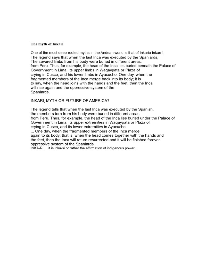 The Myth of Inkari | PDF