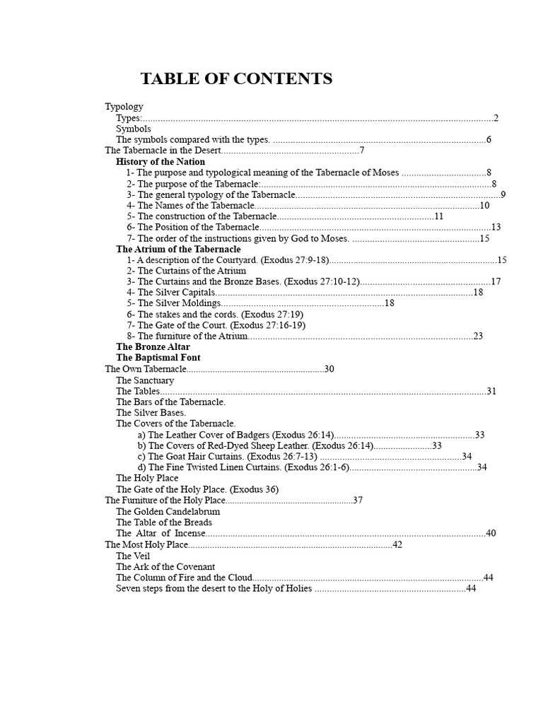 Tabernacle Typology Explained | PDF | Tabernacle | Book Of Exodus
