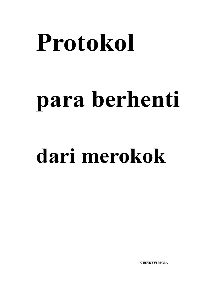 Protokol untuk berhenti merokok - Kursus Daring | PDF