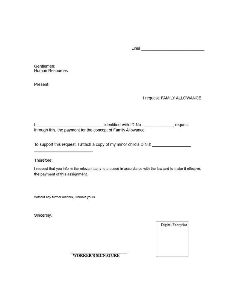 Family Allowance Application | PDF