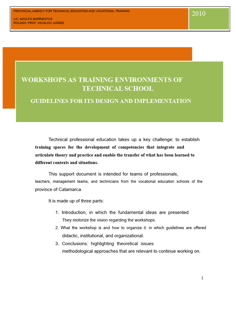 Training Environments ETP Workshops | PDF | Vocational Education | Pedagogy