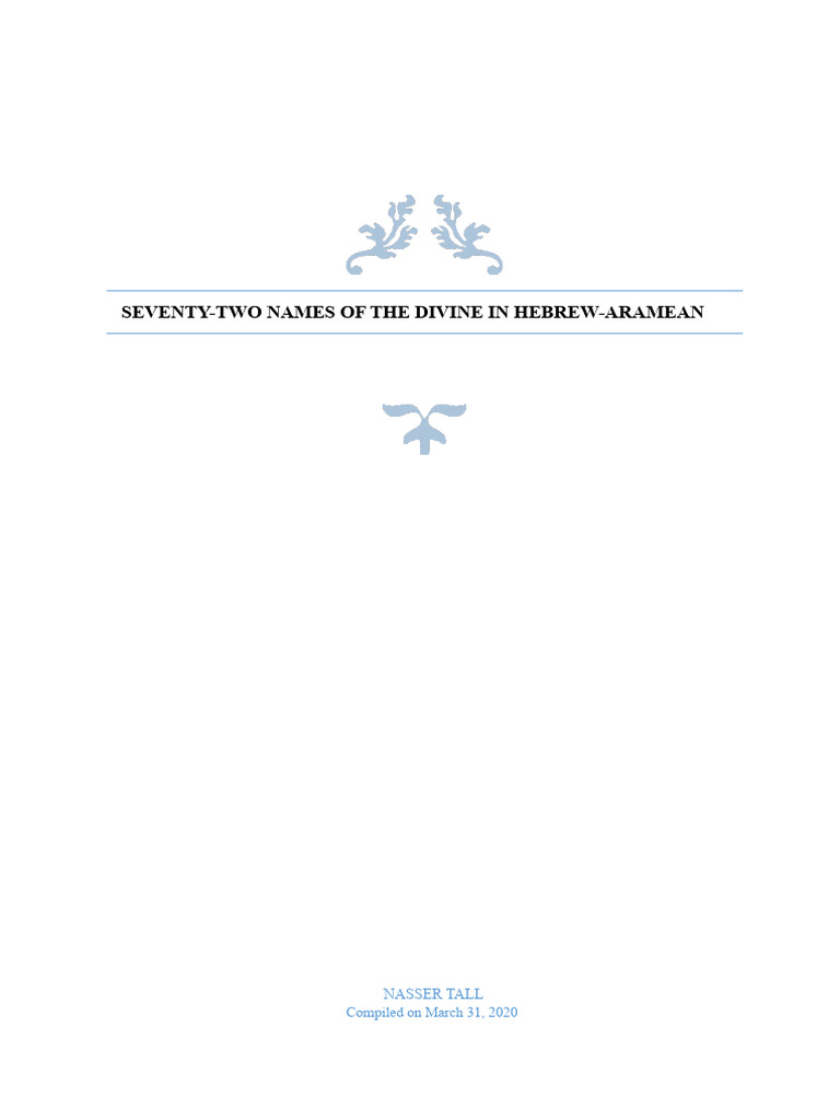 Divine Names in Hebrew-Aramaic | PDF | Names Of God In Judaism ...