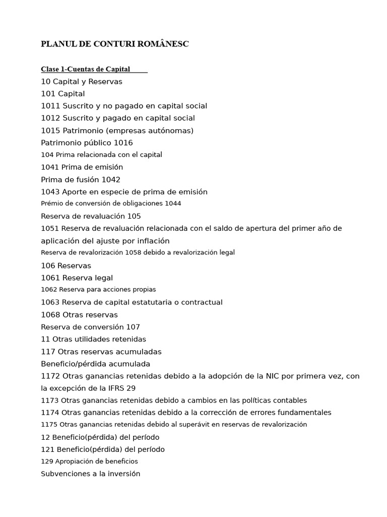 Planul de Conturi Românesc | PDF | Préstamos | Business