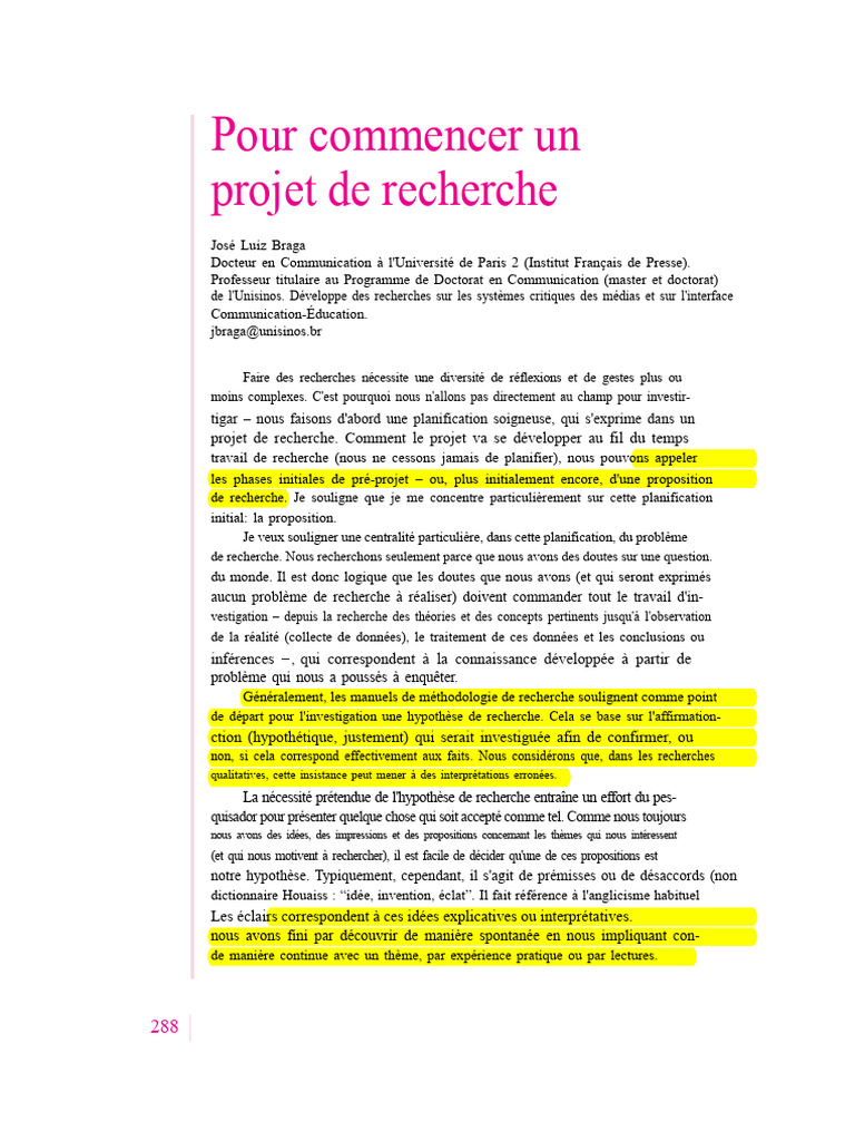 Guide pour débuter un projet de recherche | PDF | Réalité | Apprentissage