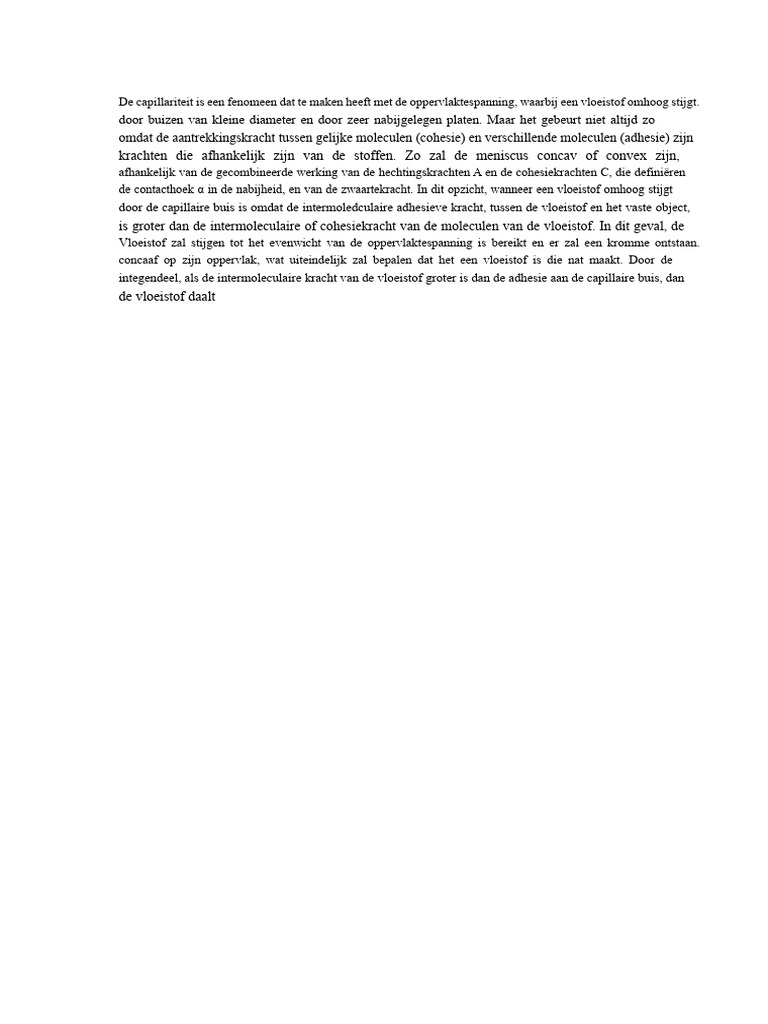 Inleiding Capillariteit | PDF