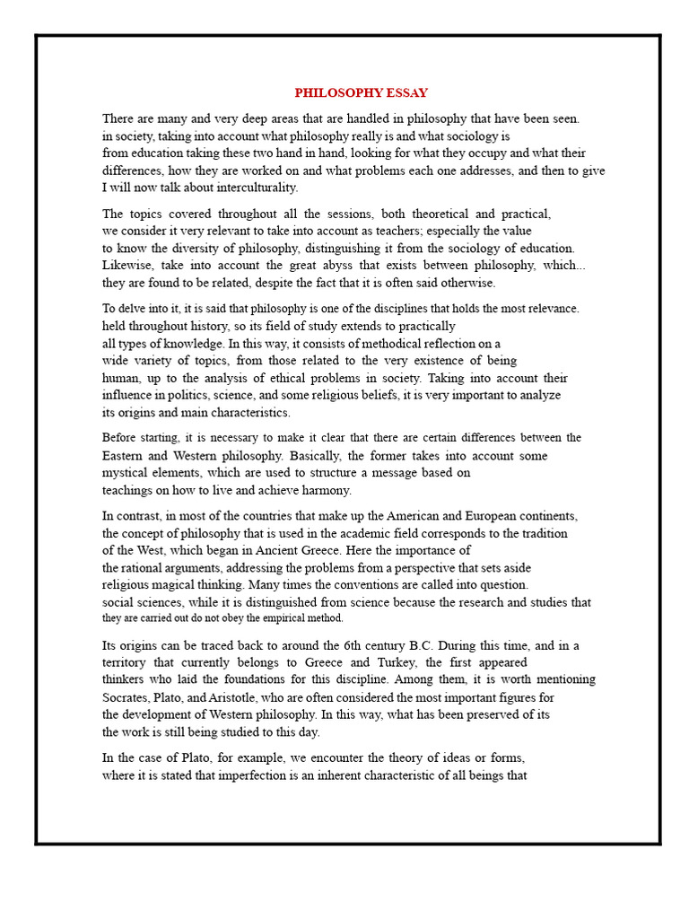 Essay On Philosophy and Sociology of Education | PDF | Sociology ...
