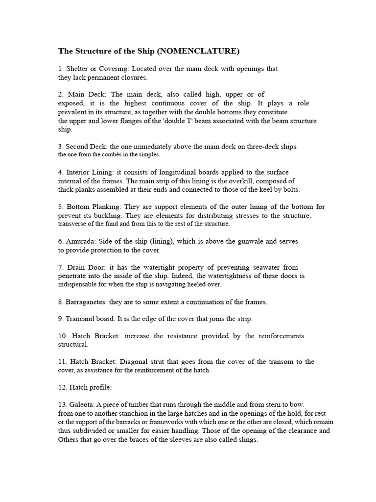 Ship Structure and Nomenclature Guide | PDF | Deck (Ship) | Ships