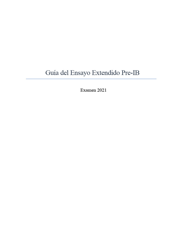 Guía de EE Pre-IB 2021 | PDF | Ensayos | Té