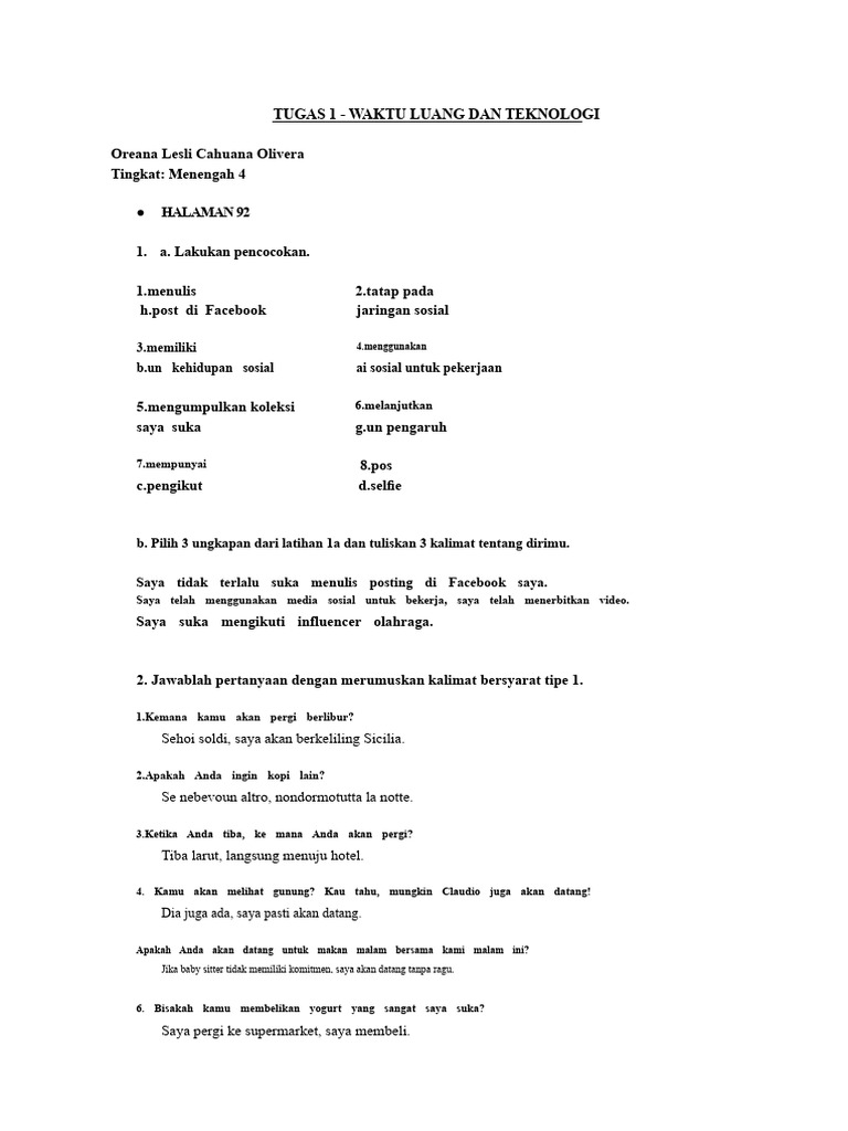 Buku Latihan Unit 10 | PDF