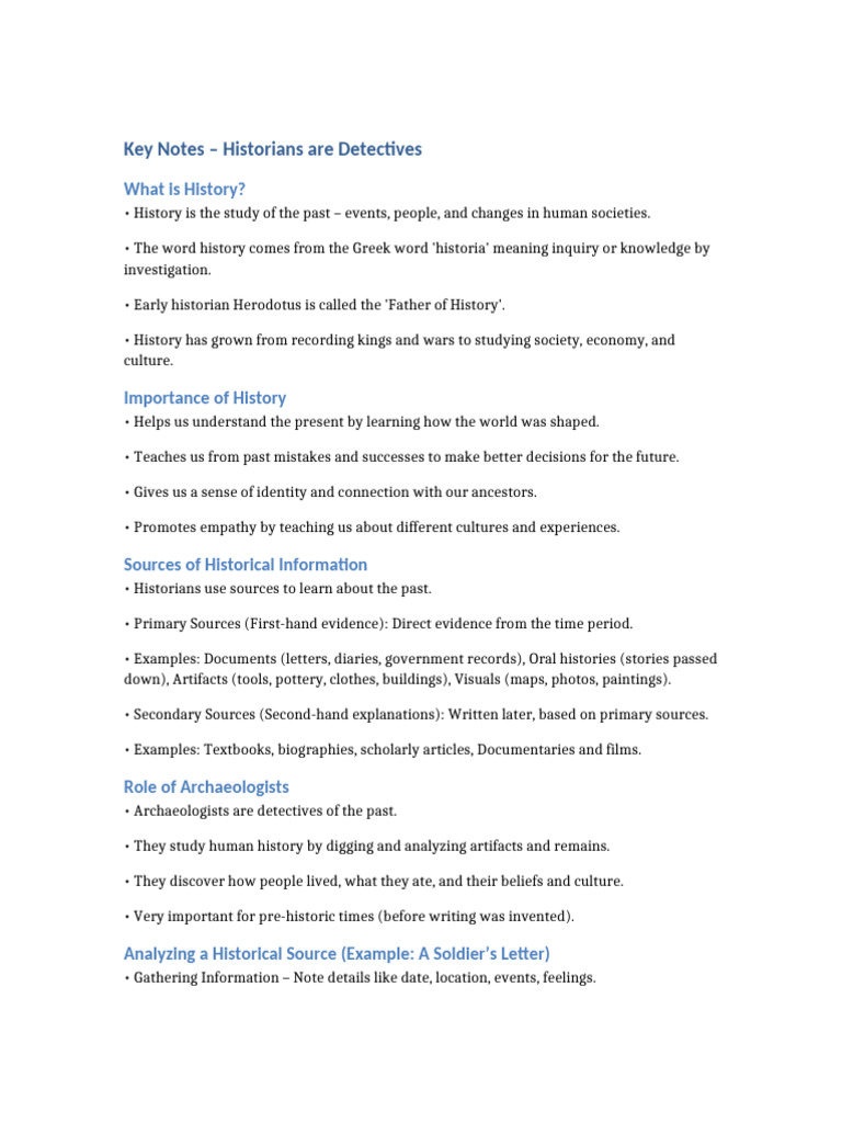 Historians as Detectives of the Past | PDF