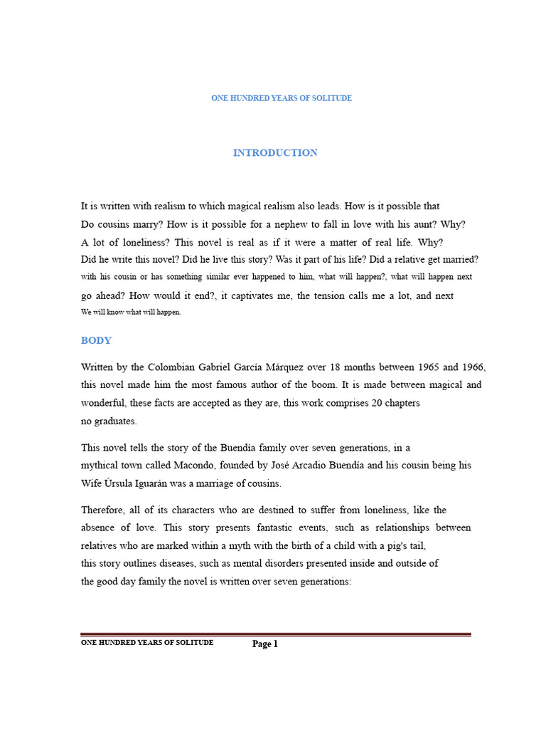 Generational Struggles in Solitude | PDF | Books About Latin America ...