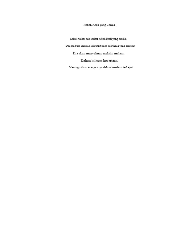 Rubah Kecil Yang Cerdik | PDF