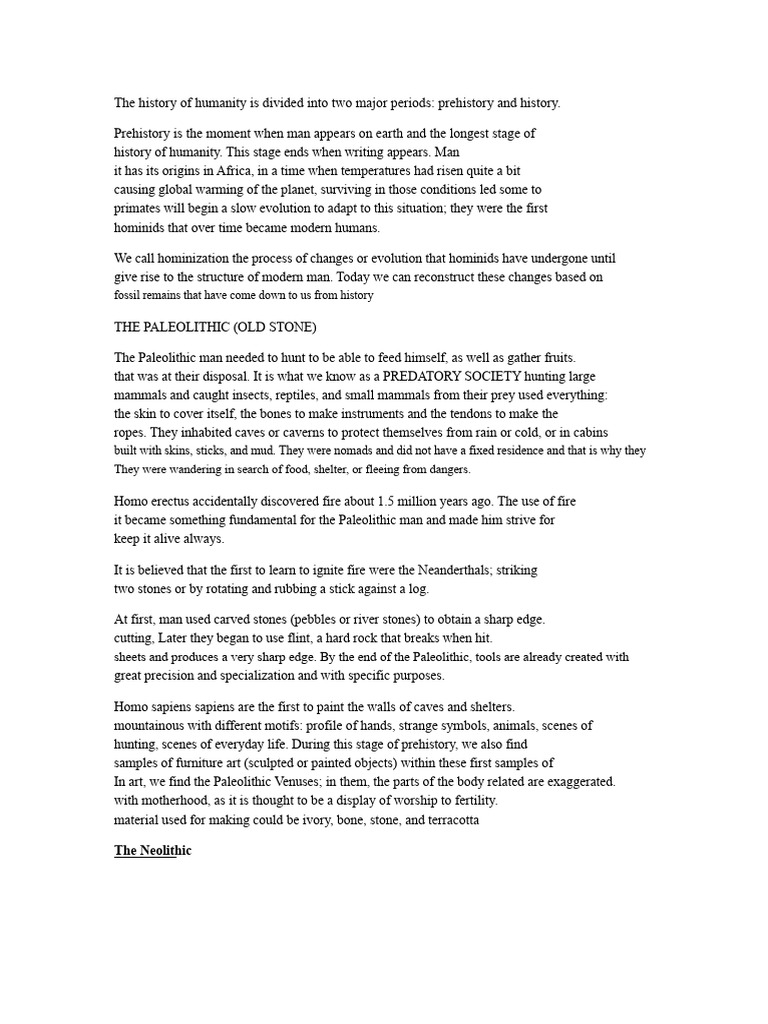 The History of Humanity is Divided into Two Major Periods | PDF ...