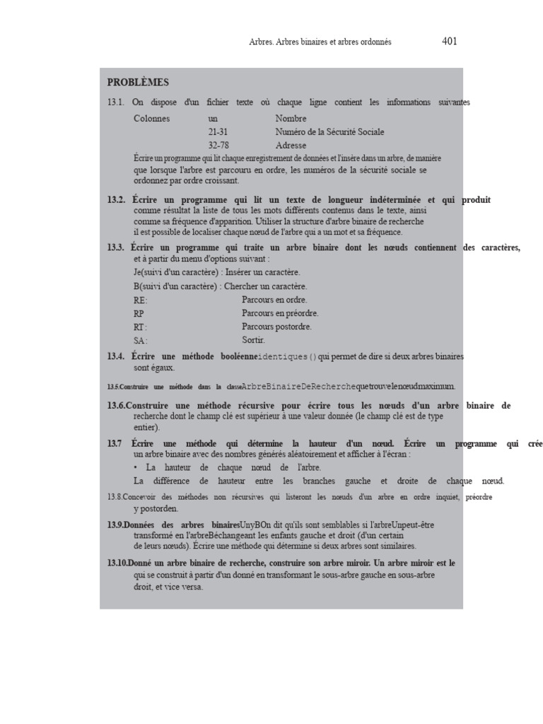 Exercices Arbres PDF | PDF | Informatique | Algorithmes et structures de données