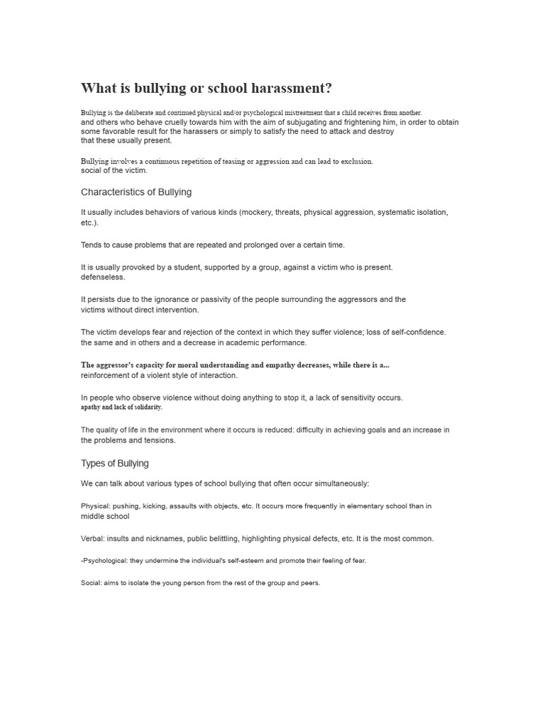 The Bullying Graphic Organizers | PDF