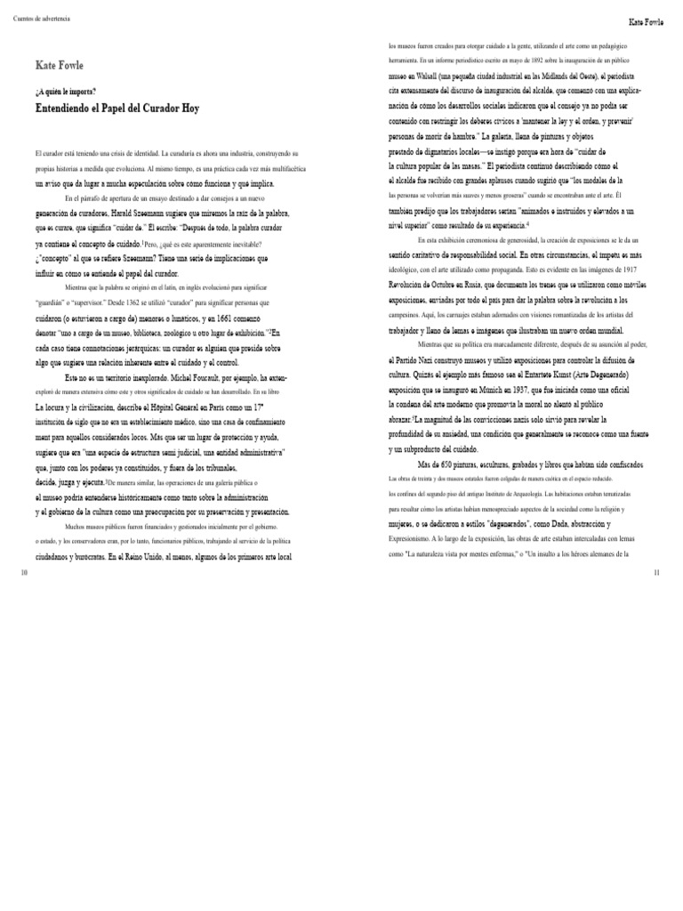 El Rol del Curador en Museos Modernos | PDF | Museo | Curador