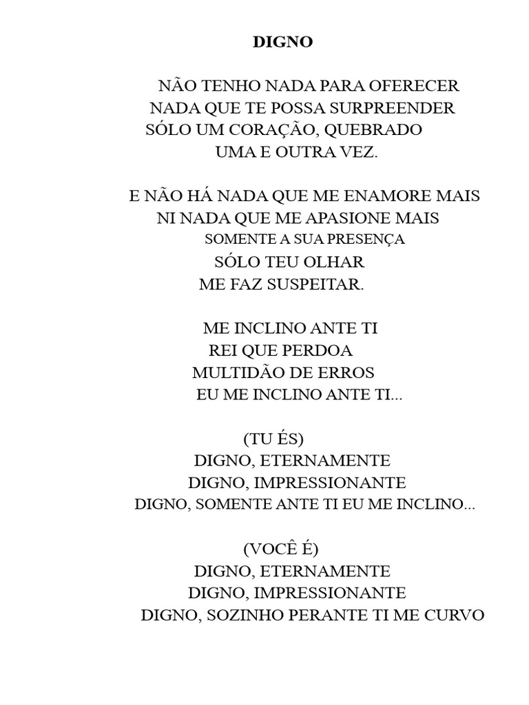 DIGNO LETRA ORIGINAL | PDF