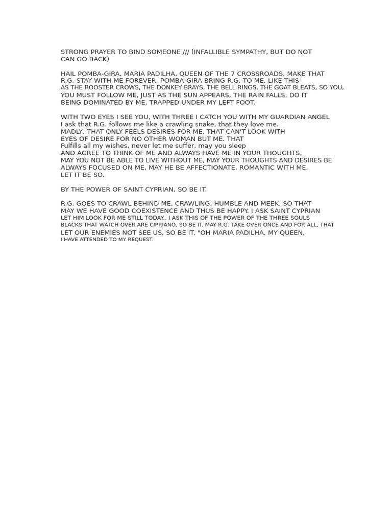 Powerful Prayer to Bind R.G. Forever | PDF