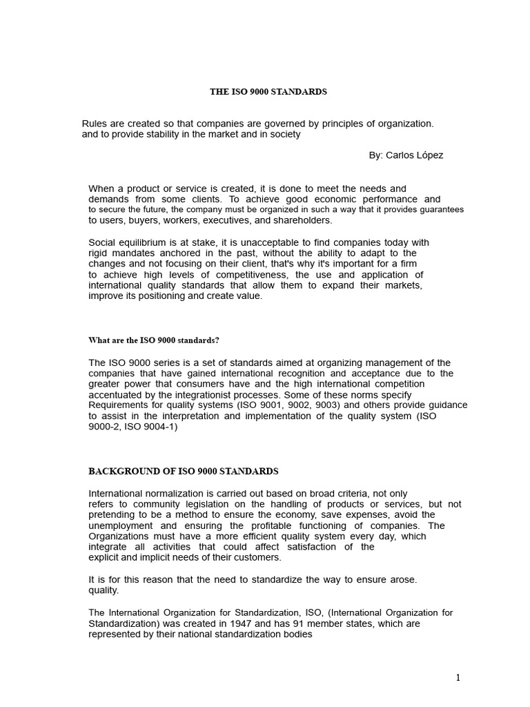 ISO 9000 Standards PDF | PDF | Quality Management System | Business Process