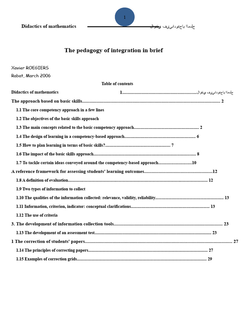Competency-Based Mathematics Didactics | PDF | Procedural Knowledge ...