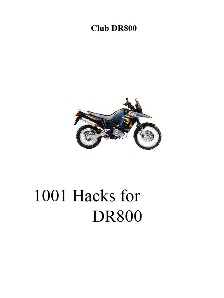 1001 Hacks For DR800 | PDF | Headlamp | Carburetor