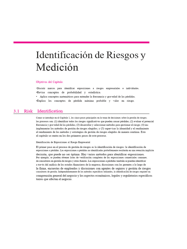 Identificación y Medición de Riesgos | PDF | Diferencia | Desviación ...