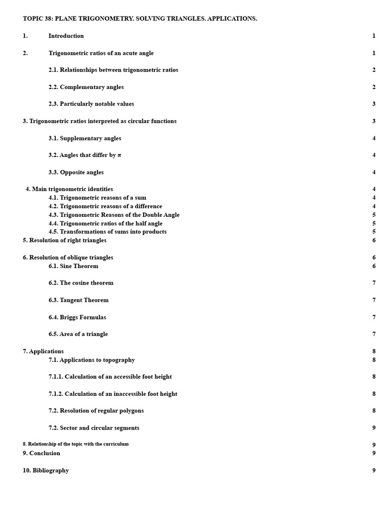 Plane Trigonometry: Solving Triangles | PDF | Trigonometric Functions ...