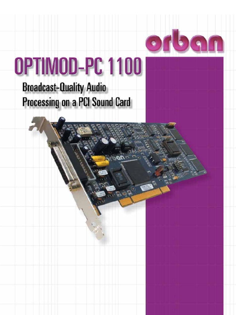 Orban Optimod-PC 1100 | Download Free PDF | Sampling (Signal Processing) | Equalization (Audio)