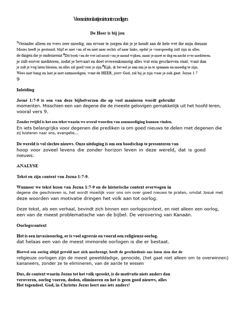 Wees Sterk en Moedig | PDF