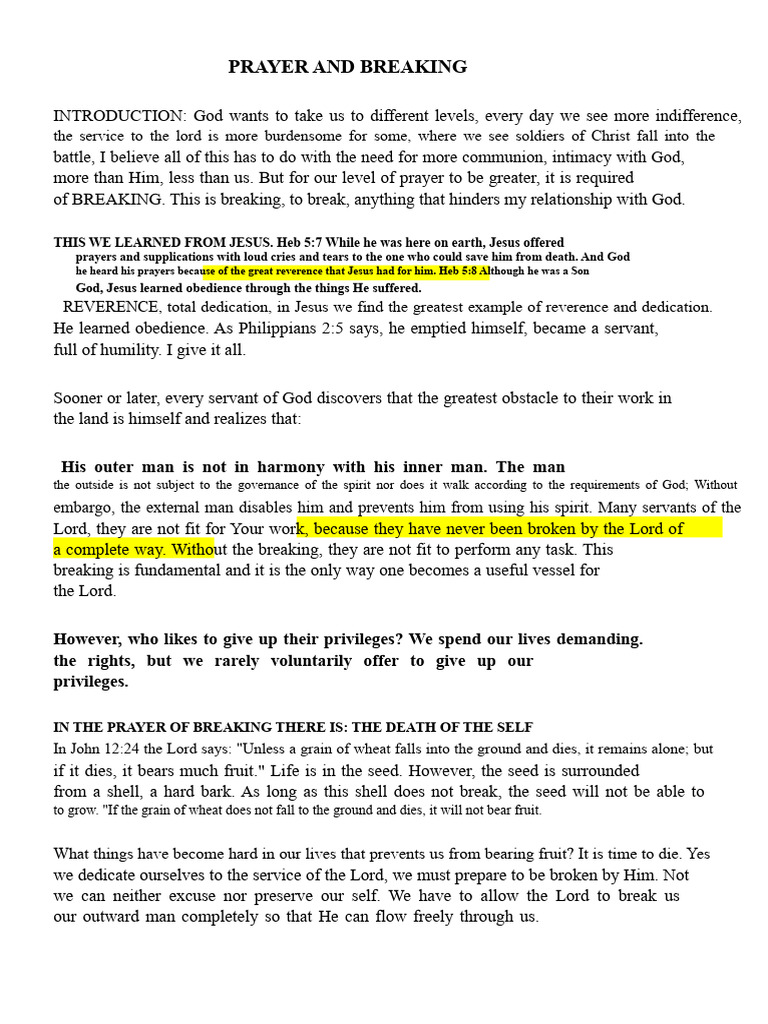 Peniel Prayer and Breaking | PDF | Elijah | Books Of Kings