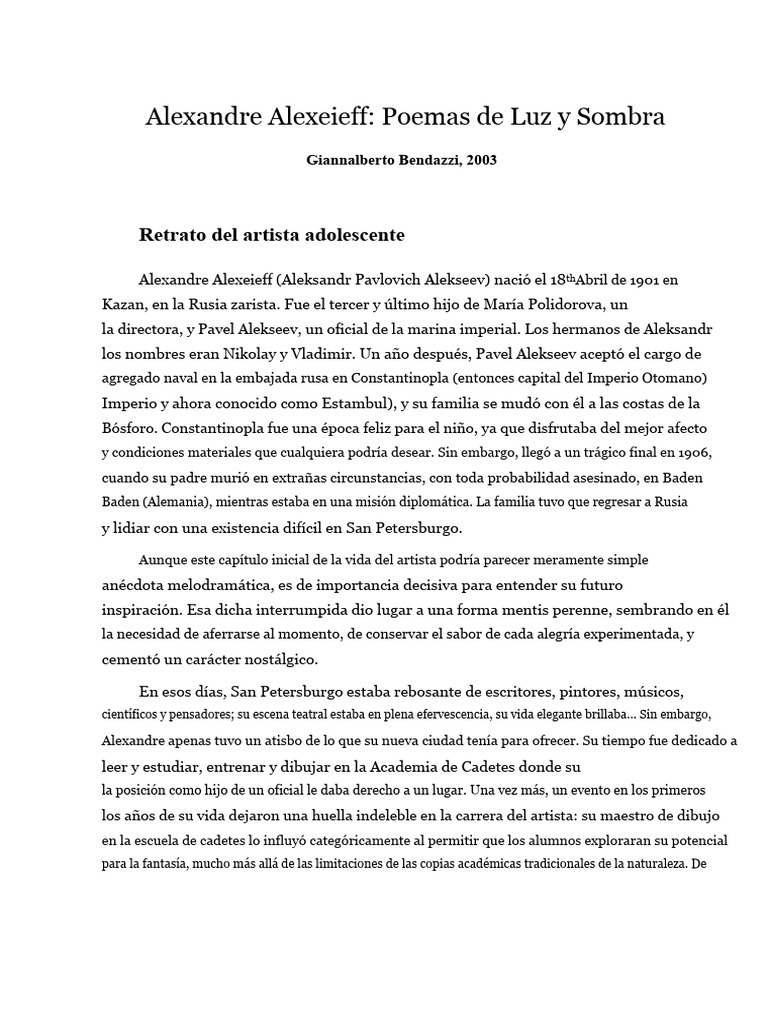 Alexandre Alexeieff-Poemas de Luz y Sombra PDF | PDF | Imperio ruso