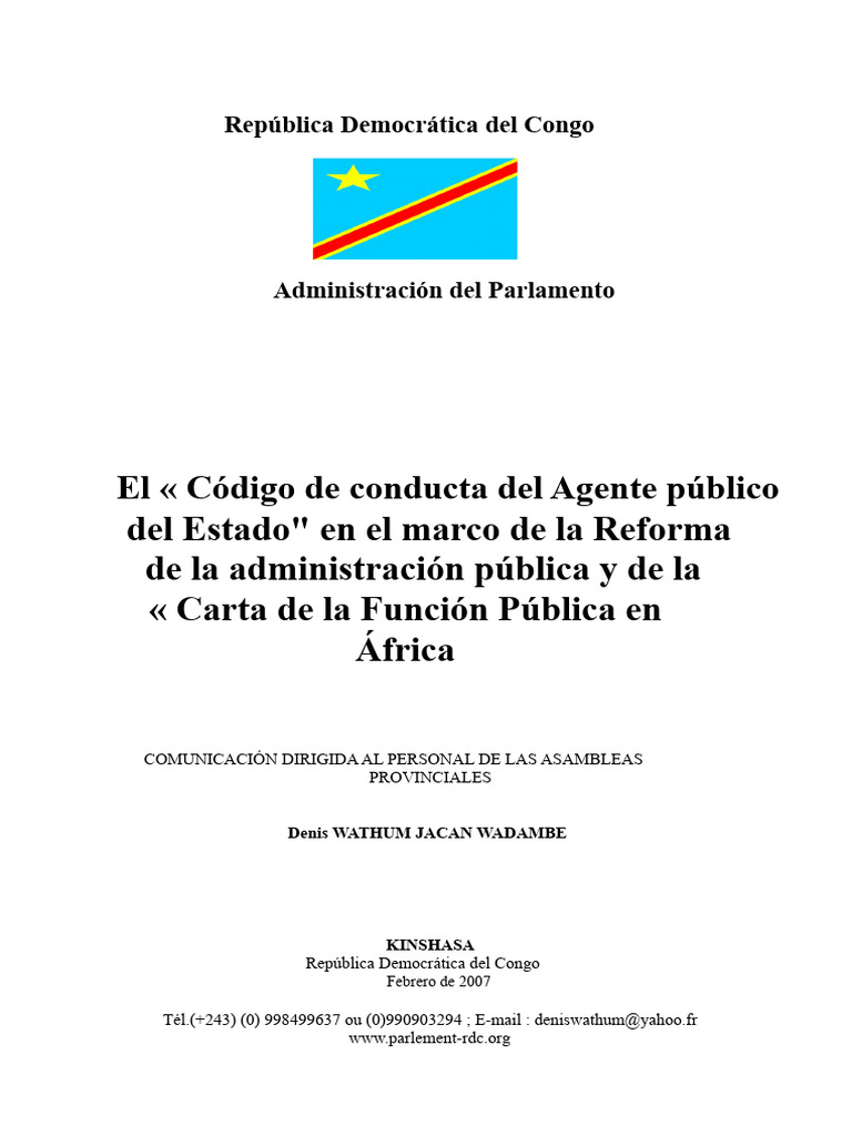 El Código de conducta del Agente público del Estado (2007) | PDF ...
