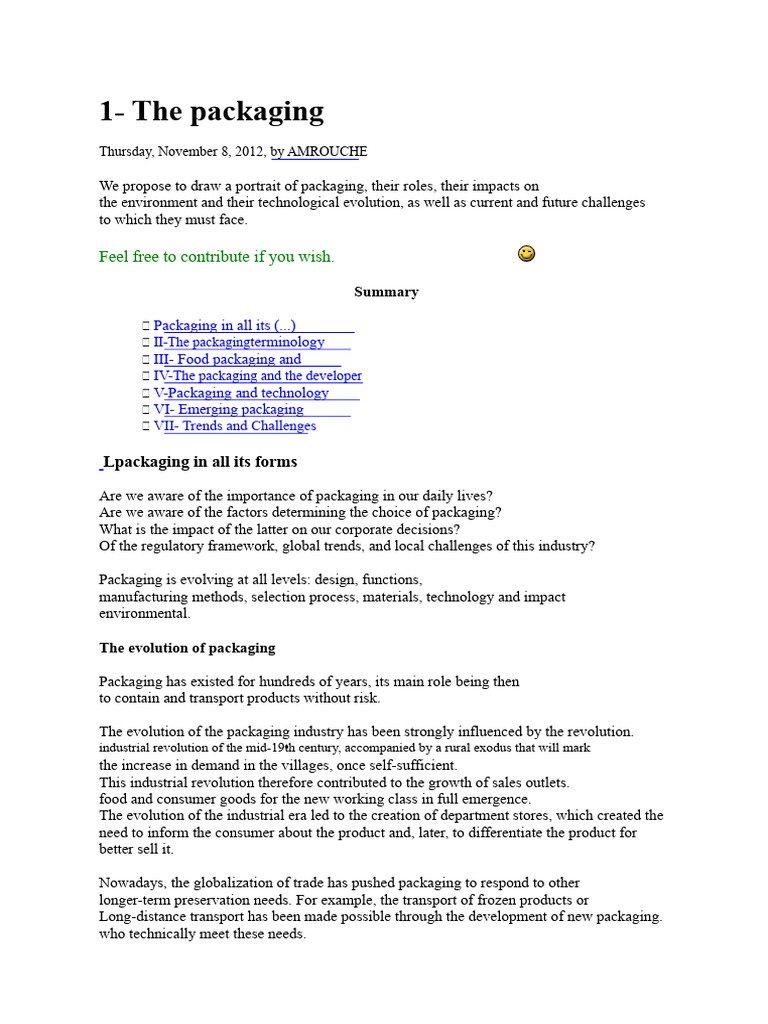 Food Packaging & Materials | PDF | Life Cycle Assessment | Sustainability