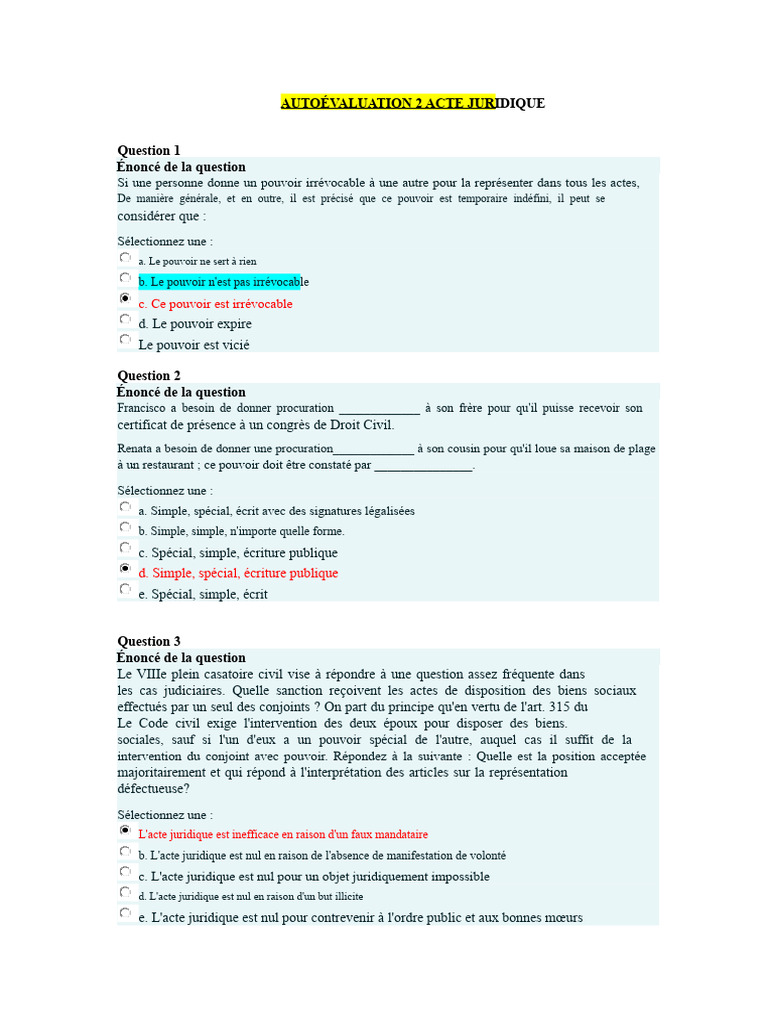 Autoévaluation Acte Juridique - Unite 2 | PDF | Justice | Crime et violence