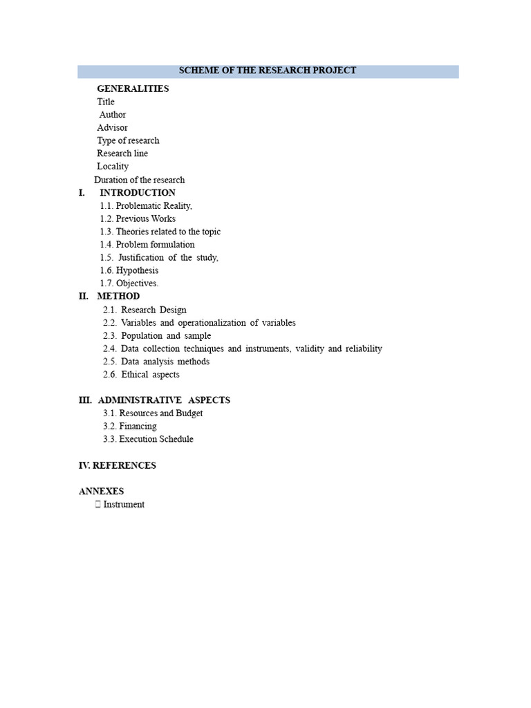 Research Project Scheme Outline | PDF