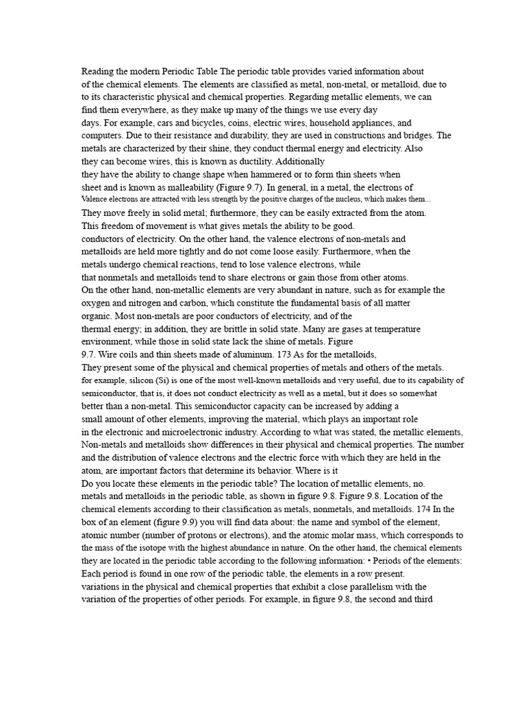 Reading The Modern Periodic Table The Periodic Table Provides A Variety ...