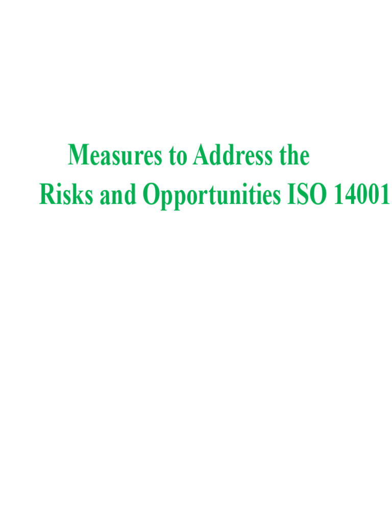 ISO 14001 Risk and Opportunity | PDF | Risk | Risk Management