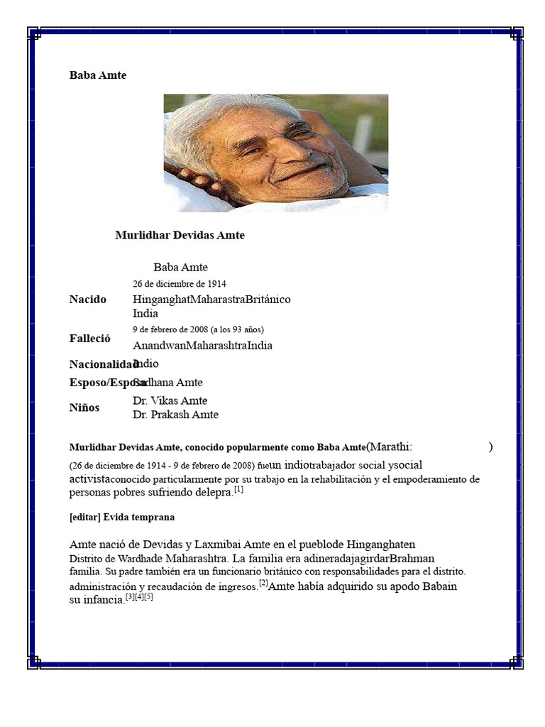 Baba Amte | PDF | Lepra