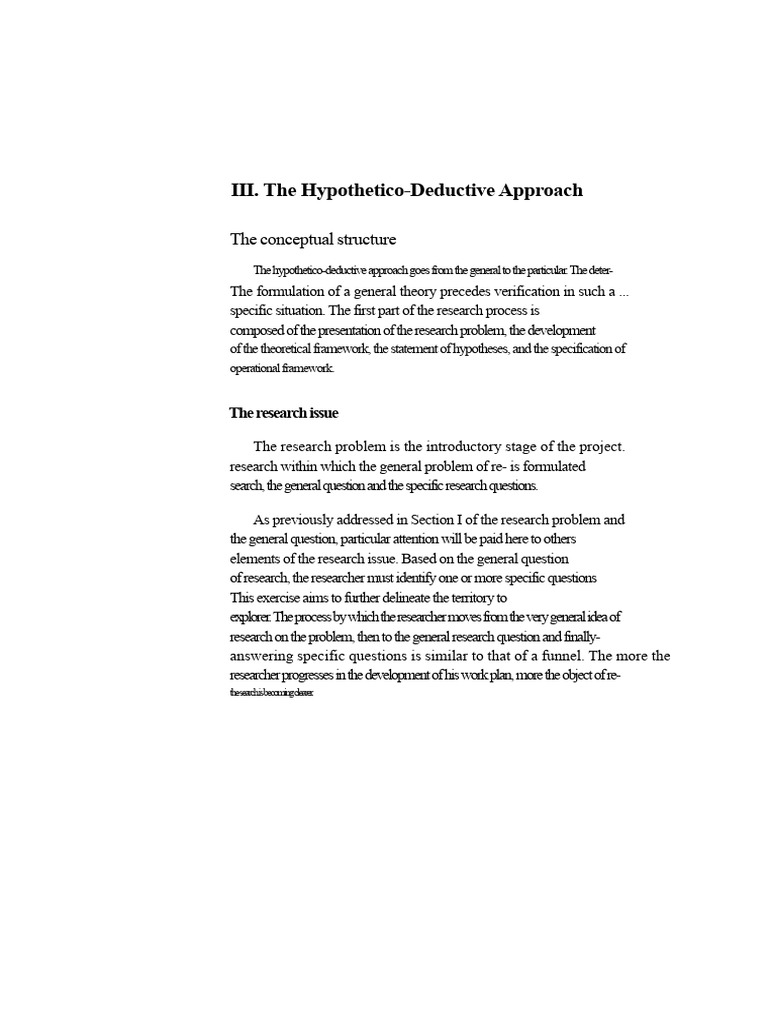 The hypothetico-deductive approach | PDF | Hypothesis | Statistics